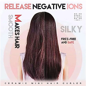 Jocelynnae Ceramic Mini Hair Curler, Optimisticn Ceramic Mini Hair Curler for Short Hair, 2 in 1 Mini Ceramic Curler and Hair Straightener,Mini Curling Iron 1/2 Inch Barrel Short Hair (Black)