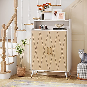 LITTLE TREE Shoe Cabinet, White&Walnut