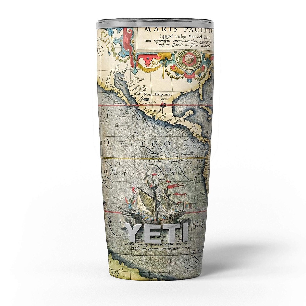 Design Skinz The Vintage Coast Map - Skin Decal Vinyl Wrap Kit Compatible with The Yeti Rambler Cooler Tumbler Cups