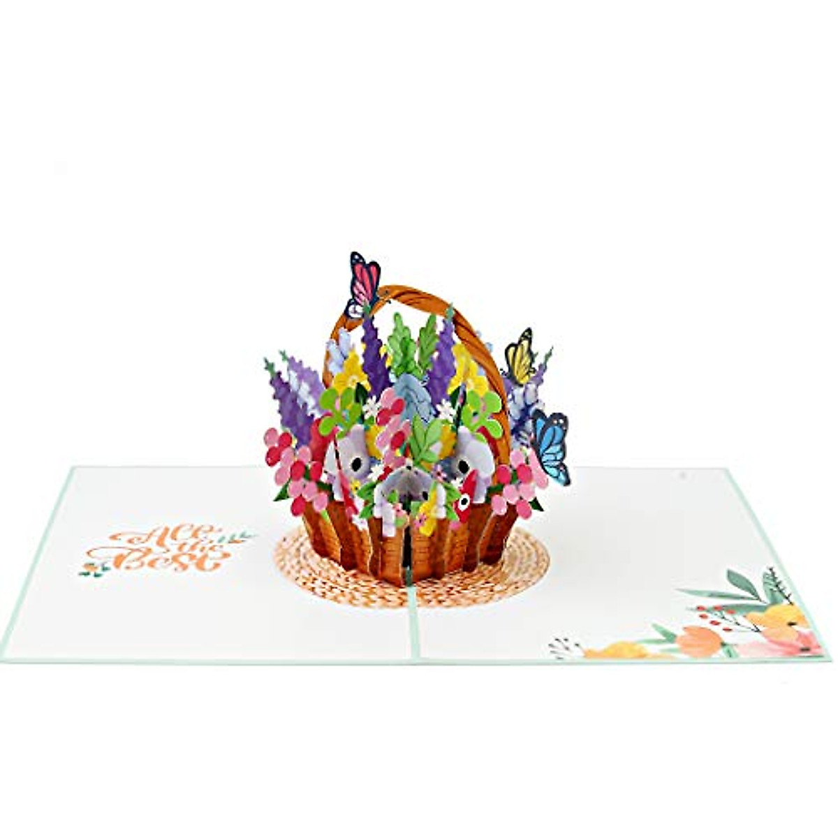 DKT HANDMADE Flower 3d card, Pop up flower cards, Greeting Cards, 3D Card, Card for Mom, Card for Wife, Anniversary Pop Up Cards, Flower Basket 3D Card