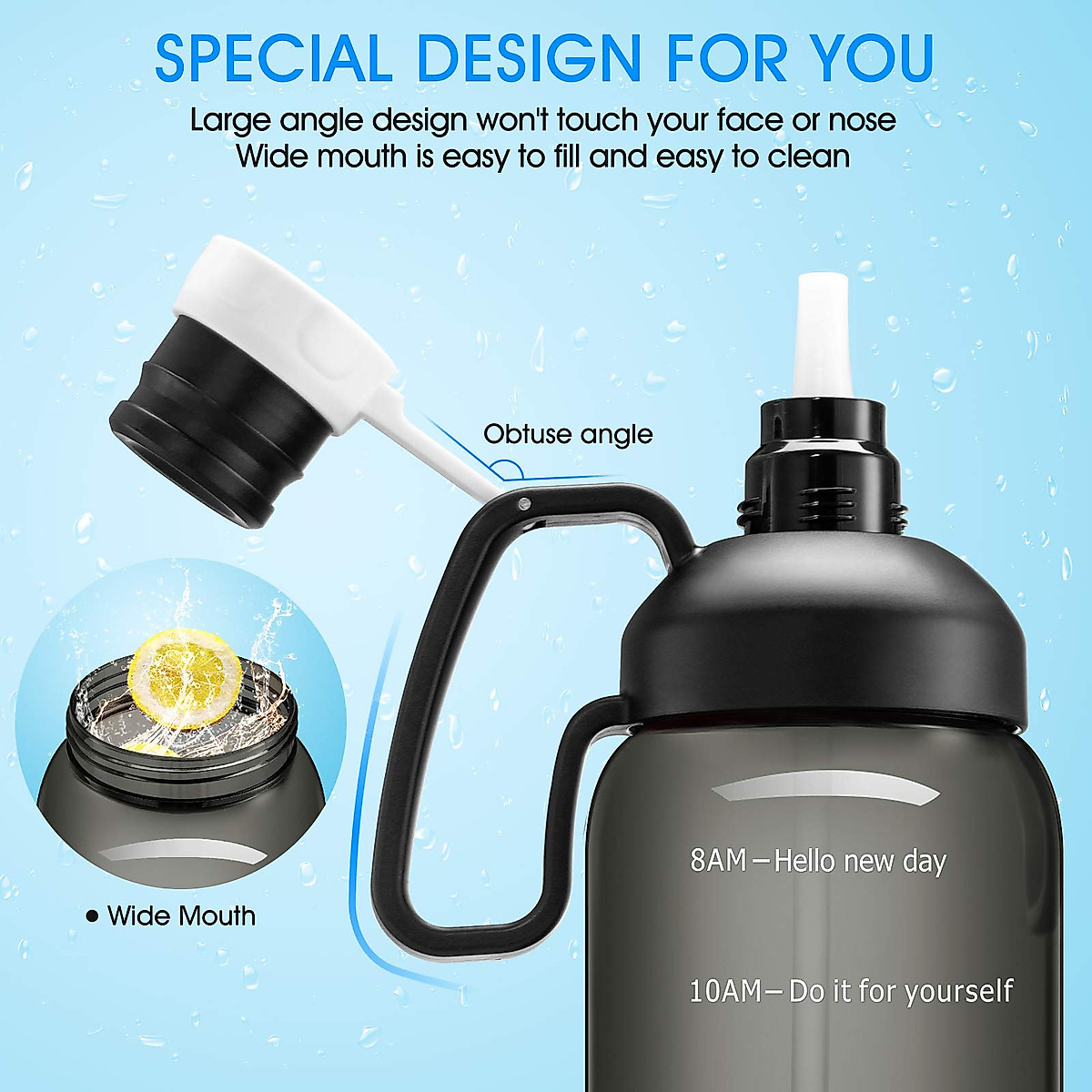 podocarpus Motivational Water Bottle 64 OZ Water Bottle 2 Liter Water Bottle with Time Marker Large Water Bottle Big Water Bottle 1/2 Gallon Water Bottle Half Gallon Water Bottle with Straw