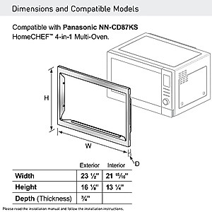 Panasonic 24-inch Microwave Trim Kit, Stainless Steel, for use with 1.2 cu ft NN-CD87KS Panasonic Microwave Oven – NN-TK81KCS