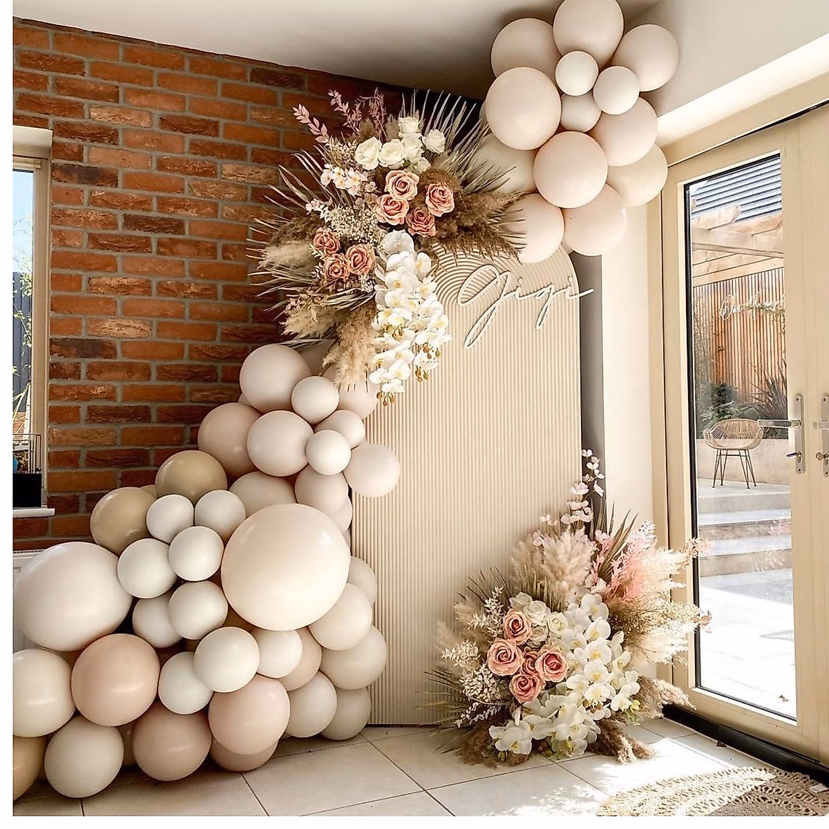 Double Stuffed Neutral Beige And White Sand Balloons Garland Blush Ivory Apricot Balloons Cream White Sand Balloons Arch Kit For Baby Shower Gender Reveal Birthday Boho Party Decorations