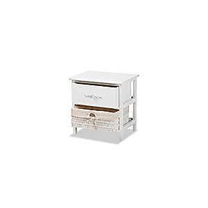 Baxton Studio Madelia Modern and Contemporary White Finished Wood and 1-Drawer Storage Unit