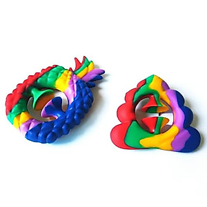 JIBIACB Stress Relief Sensory Gift Pop Fidget Sensory Toys,Stress Reliever Silicone Toy Unique Kids & Adults Christmas Stocking Stuffer Idea, Best Teenage Girl, Teen Boy & Tweens Present (D 2PACK)