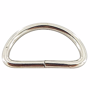 SORTUMOLA 50pcs Metal D Ring Non Welded Loop D-Rings for Bag, Buckle,Straps, Belt, Backpack DIY Accessories Silver (32mm) PT355