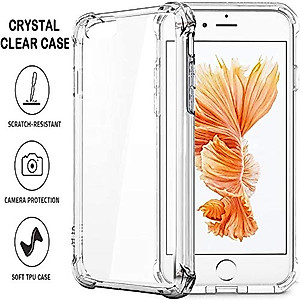 Folmeikat Compatible with iPhone 8 Plus Case, iPhone 7 Plus/iPhone 6 Plus/6s Plus Case Screen Protector Slim Shock Absorption Reinforced Corner Soft TPU Silicone Clear Case 5.5" (Clear)