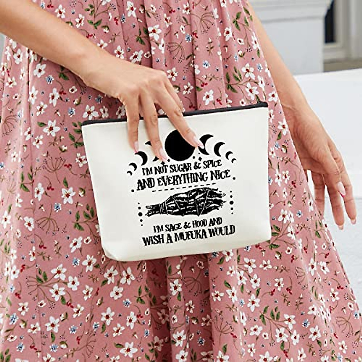 Witchy Gifts Witch Stuff Witchy Makeup Bag Witchcraft Bag Meditation Bag Halloween Birthday Gifts for Witchcraft Lover Women Her Girl Friends Tarot Cards for Beginners Coven Sister - A Mufuka Would