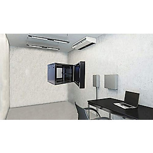 AEONS 9U Professional Wall Mount IT Cabinet Enclosure Double Section Hinged Swing Out 19-Inch Server Network Rack with Vented Door 22-Inches Deep Black (Fully Assembled)