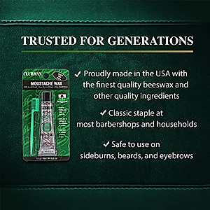 Clubman Moustache Wax Hang Pack Black 0.5 oz x 3 packs