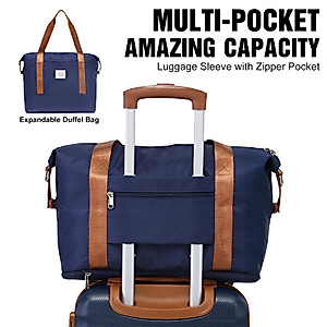 LONG VACATION Luggage Sets 20 IN Carry on Suitcase ABS Handshell Luggage 3 Piece Set with TSA Lock Spinner Wheels (NAVY, 20-Inch)