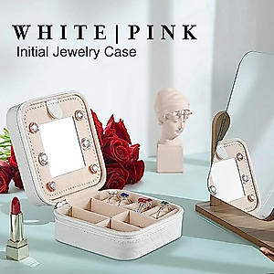Parima Jewelry Organizer Box, Small Jewelry Box for Women Girls Initial R Travel Jewelry Case Small Jewelry Organizer Box Travel Jewelry Case Jewelry Box Organizer Mini Travel Jewelry Box
