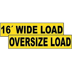 ComplianceSigns.com 16' Wide Load/Oversize Load Banner, 2-Sided 72x12 inch Vinyl for Transportation, Made in USA