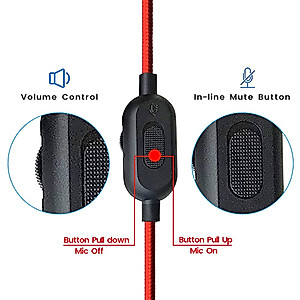 Junsi Meijunter Replacement Inline Mute Cable Compatible with Logitech Astro A10 A40 A30/Xbox One/PS4 Gaming Headset - Audio Cord Adapter
