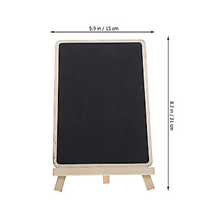 Wood Mini Chalkboard Signs, Food Signs, Wooden Message Board Desk, Small Wood Chalkboard Labels with Easel Stand for Wedding Signs(5pcs)