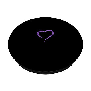 Purple Violet Black Minimalist Hand Drawn Heart PopSockets Swappable PopGrip