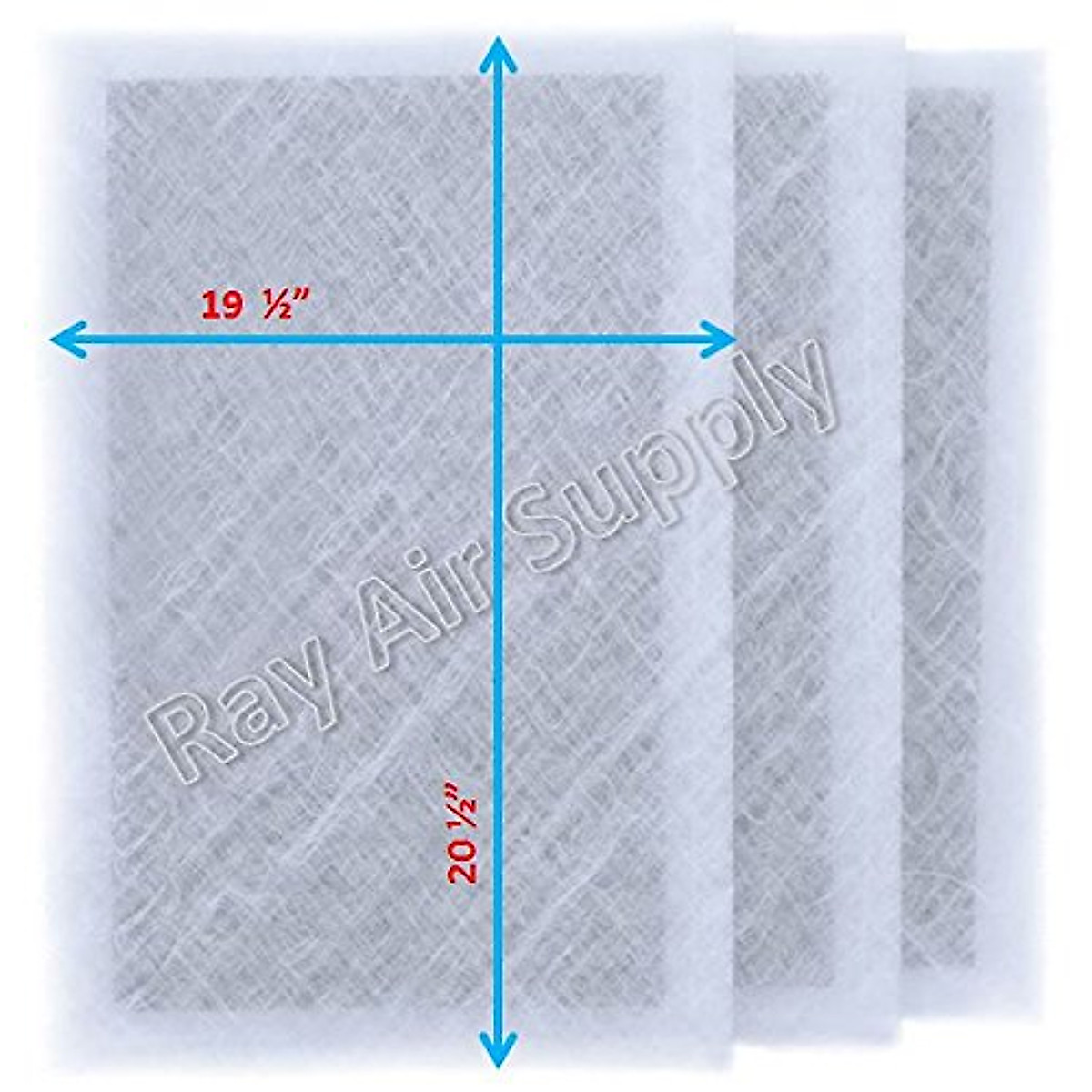 RAYAIR SUPPLY 22x22 Dynamic Air Cleaner Replacement Filter Pads 22 x 22 Refills (3 Pack) White