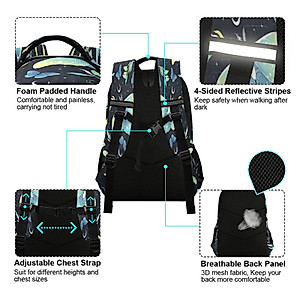 Teal Moth Butterfly Backpacks Travel Laptop Daypack School Book Bag for Men Women Teens Kids