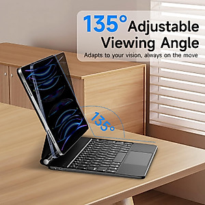 HOU for IPad Pro 12.9 Keyboard Case: Magnetic Floating Magic Keyboard for iPad Pro 12.9 inch(6th, 5th, 4th and 3rd Gen), Precision Multi-Touch Trackpad,Bluetooth Wireless Backlit