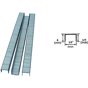 3PLUS 71/06 22 Gauge 3/8-Inch (9mm) Crown 1/4-Inch Leg Length Galvanized Fine Wire Staples, Interchangeable with 71 Series Staples (10,000 per Box), 71 Series Staples
