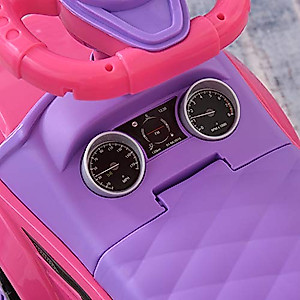 Aosom 3 in 1 Push Cars for Toddlers Kid Ride on Push Car Stroller Sliding Walking Car with Horn Music Light Function Secure Bar Ride on Toy for Boy Girl 1-3 Years Old Pink