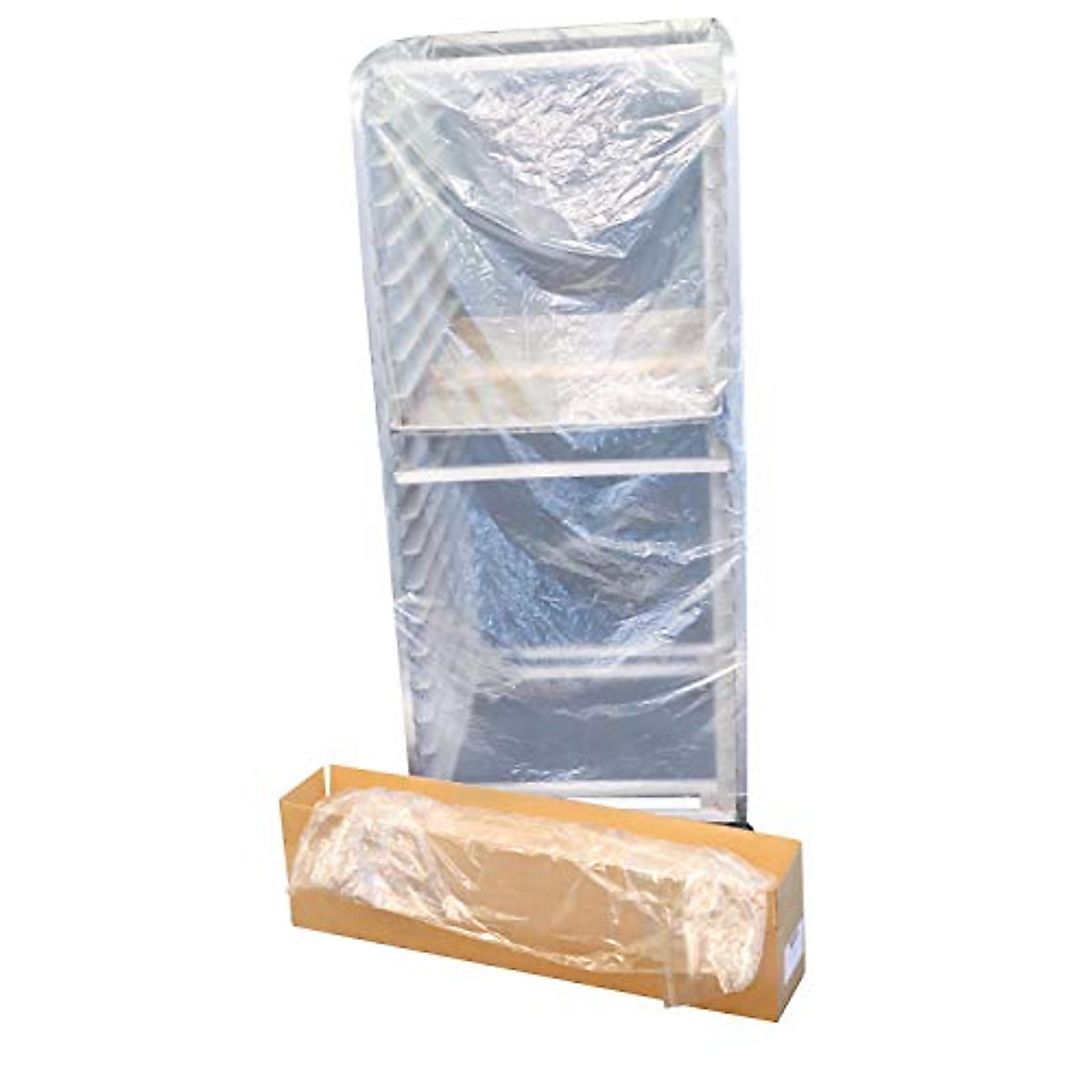 SHOPCraft Double Disposable Rack Covers, Heavy Duty Bun Rack & Food Cover 41” X 30” X 77”, for Industrial & Commercial Use, 150 Bags Per Roll