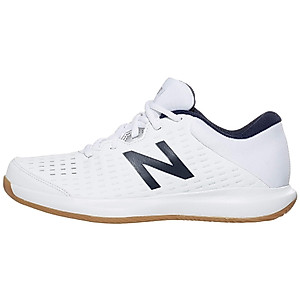 New Balance mens 696 V4 Hard Court Tennis Shoe, White/Navy, 10.5 US