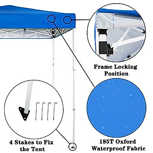 Sunnyglade 6x4 Ft Pop-Up Canopy Tent Outdoor Portable Instant Shelter Folding Canopy with Carry Bag(Royal Blue)