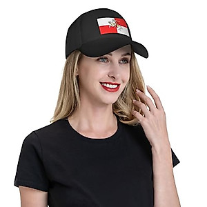 KOSPOGO Flag of Poles in Lithuania Baseball Cap Men's and Women's Baseball Hat Adjustable Casual Outdoor Breathable Caps Truck Driver Hat Dad Cap Black
