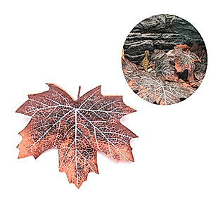 POPETPOP Leaf Litter for Reptiles-Artificial Autumn Maple Leaves Decorative Fiber Lifelike Leaf Reptile Supplies