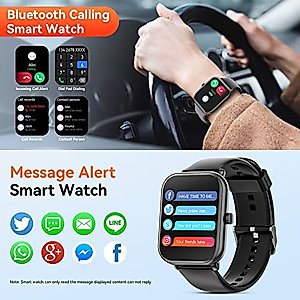 Smart Watch 1.96″ with Bluetooth Call Message Alert, Smart Watch for Men with Heart Rate Blood Pressure Blood Oxygen Sleep Body Temperature Monitoring, 350mAh with 100+ Sports Modes for iOS, Android