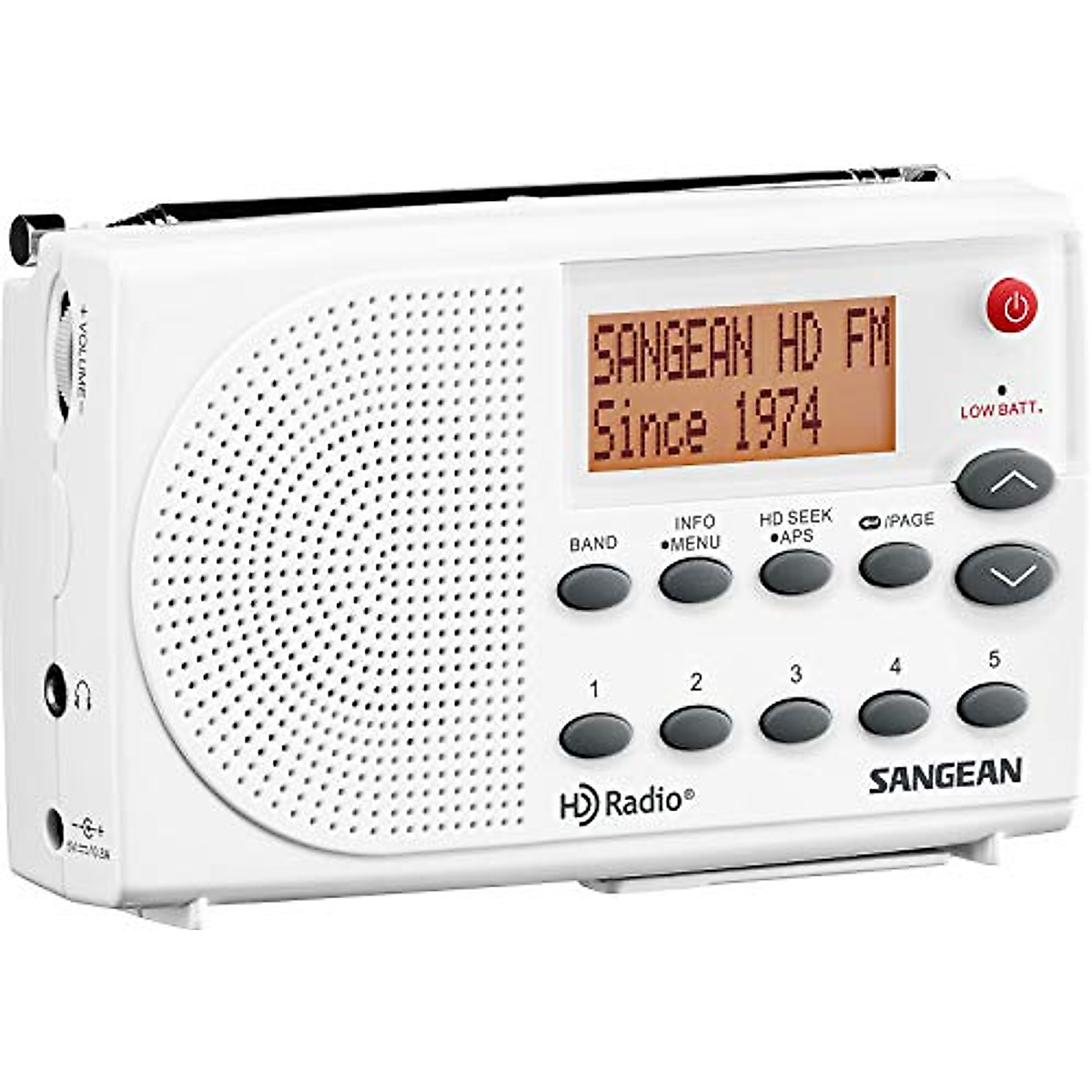 Sangean SG-108 AM/FM-Stereo Radio-TM Pocket Radio, White