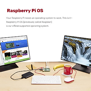 Raspberry Pi OS 32GB Micro SD Card, Compatible with All Pi Models, Web Browsing Gaming E-Mail with Your RPI Board Like a Desktop