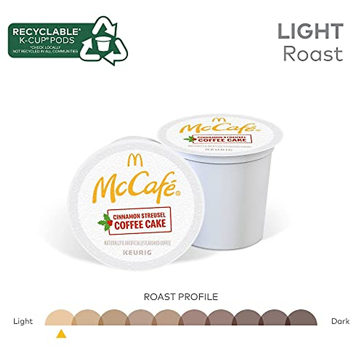 McCafe Cinnamon Streusel Coffee Cake Coffee, Keurig Single Serve K-Cup Pods, 72 Count