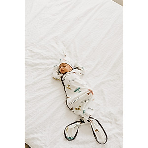 Copper Pearl Baby Gown - Knotted Newborn Sleepers for Baby Boy and Girl, Soft Stretchy Long Sleeve Infant Gowns with Bottom Tie and Hand Mittens, Perfect Hospital Coming Home Outfit (Ace)