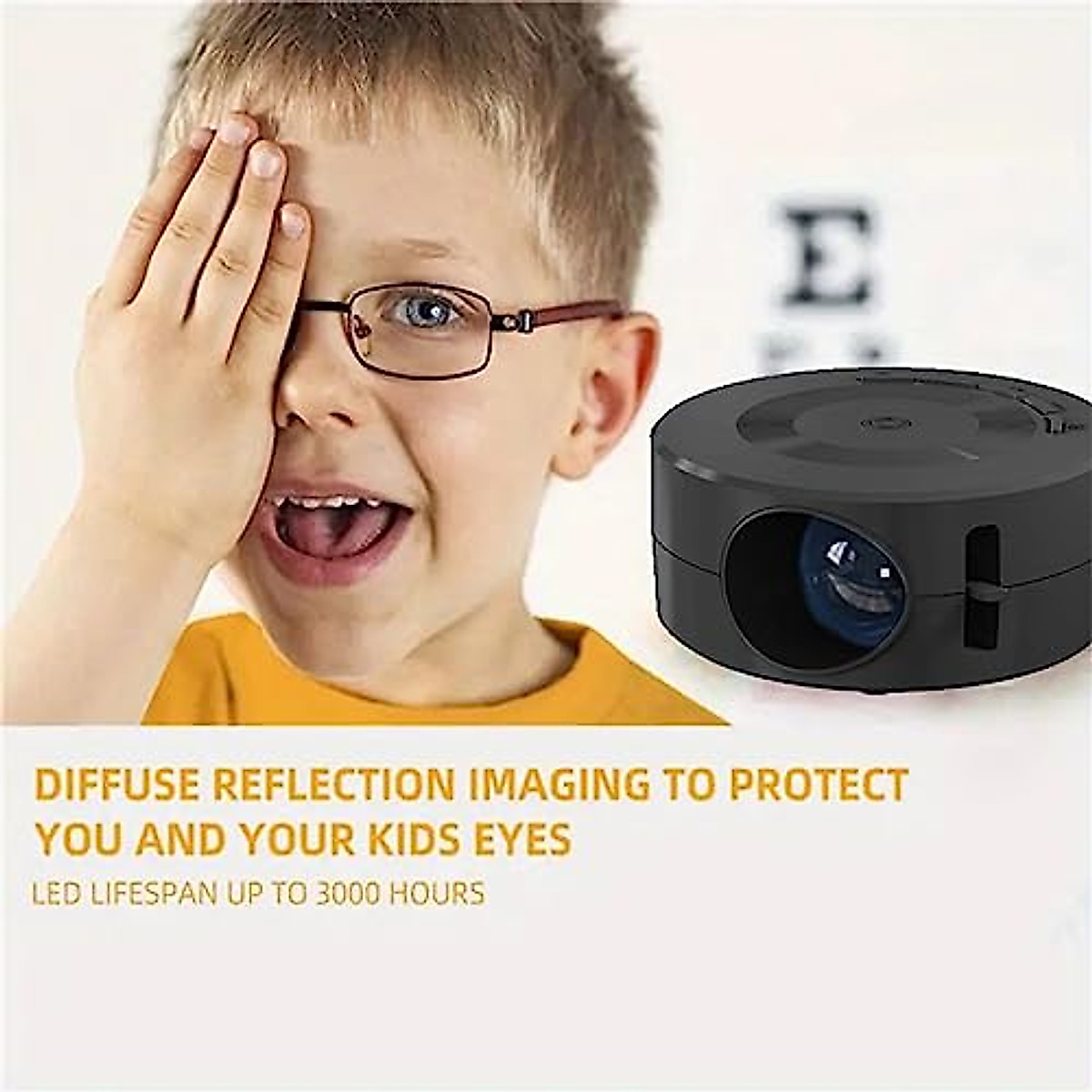 Qiopertar Mini Projector, Portable 1080p Projector, Outdoor Movie Projector Home Movie LED Video Projector, Movie Projector With USB HDMI Interface And Remote Control Home black376