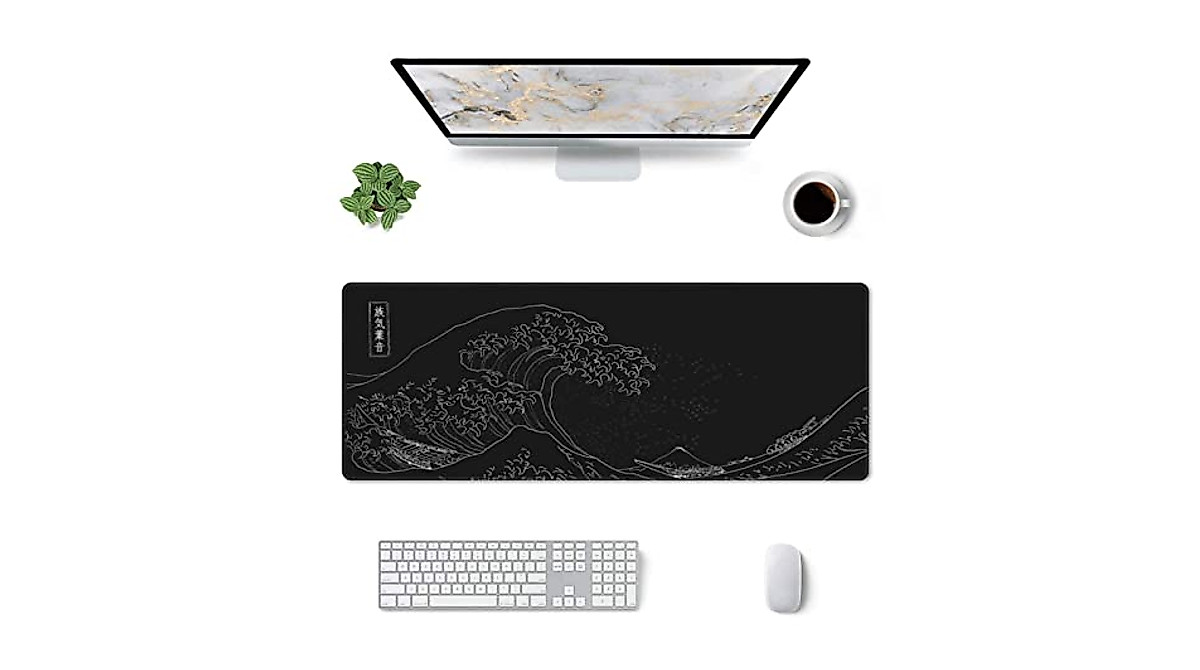 Large Anime Mouse Pad The Great Wave Off Kanagawa - XXL Non-Slip Desk Mat