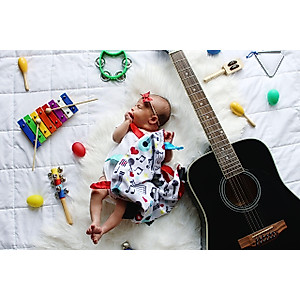 Baby Jack & Co 8x8” Music Lovey Tag Toys for Babies - Baby Crinkle Toys - Crinkle Toys for Baby - Soft & Safe - Learn Shapes & Colors - Ideal Baby Toy - BPA Free w/Stroller Clip