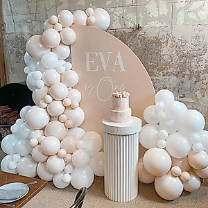 Double Stuffed Blush Balloons 50 Pack Cream Beige Party Balloons, Blush Pink Nude Latex Helium Balloons Set Pastel Peach Balloon for Birthday Boho Wedding Bridal Shower Engagement Party Decorations