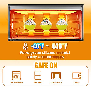 Silicone Cupcake Baking Cups, Reusable Muffin Cup Liners, 2.75 OZ Cup Cake Molds Set Non Stick Cupcake Wrappers Cupcake Holder Cupcake Liners 12 Pack 6 Rainbow