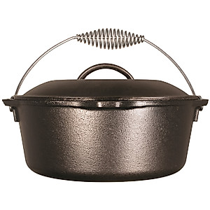 Lodge L8DO3 Cast Iron Dutch Oven, Pre-Seasoned, 5-Quart & ASAHH41 Silicone Assist Handle Holder, Red