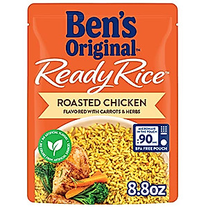 BEN'S ORIGINAL Ready Rice Roasted Chicken Flavored Rice, Easy Dinner Side, 8.8 OZ Pouch (Pack of 6)