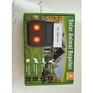 4Pcs Solar Nocturnal Animal Repeller Predator Control Light Coyote Repellent Devices with LED Lights Outdoor Night Guard Animal Predator Repellent for Deer,Cat,Coyote from Yard Farm&Chicken Coop (Red)