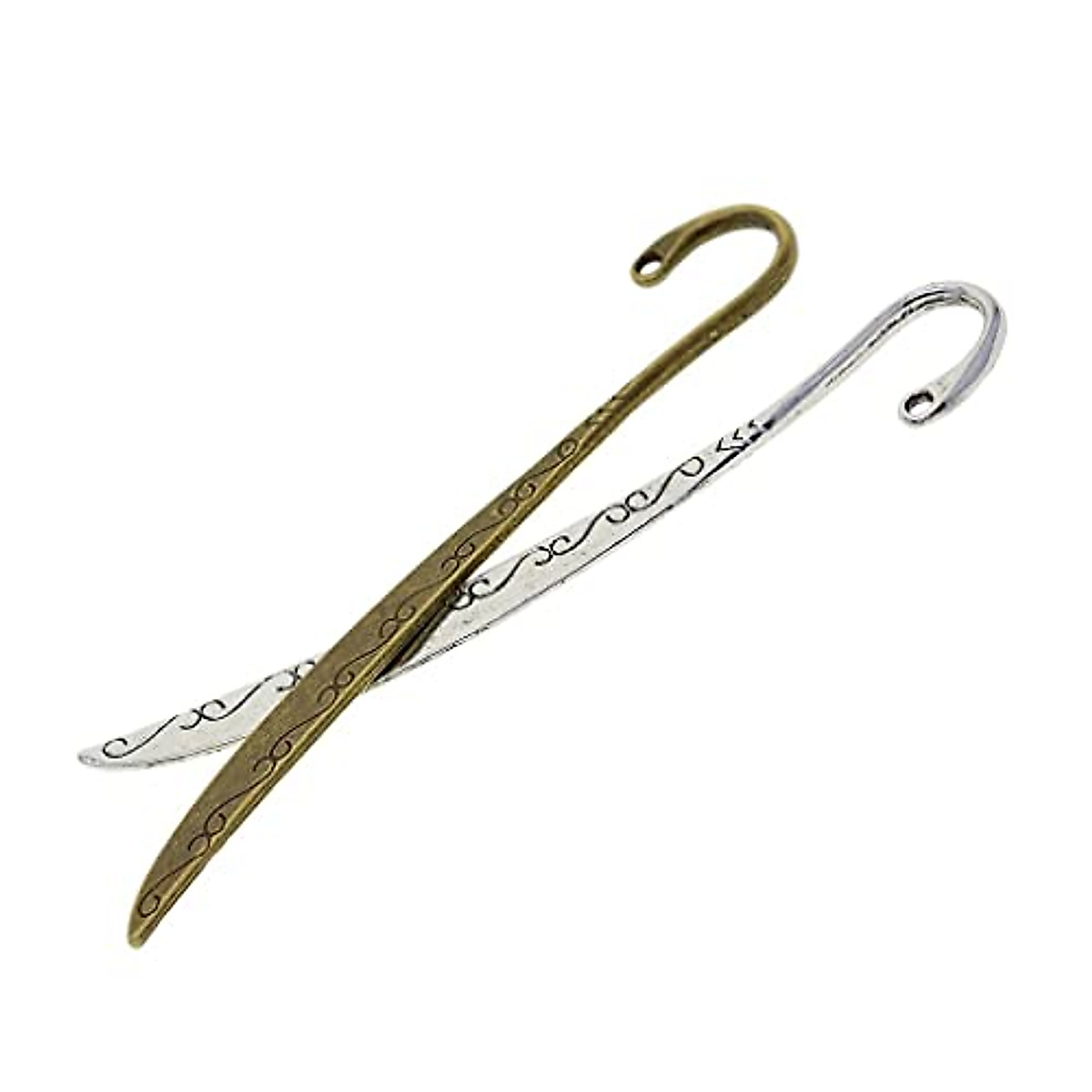 AMLESO 10pcs Bronze Silver Vintage Alloy Bookmarks with