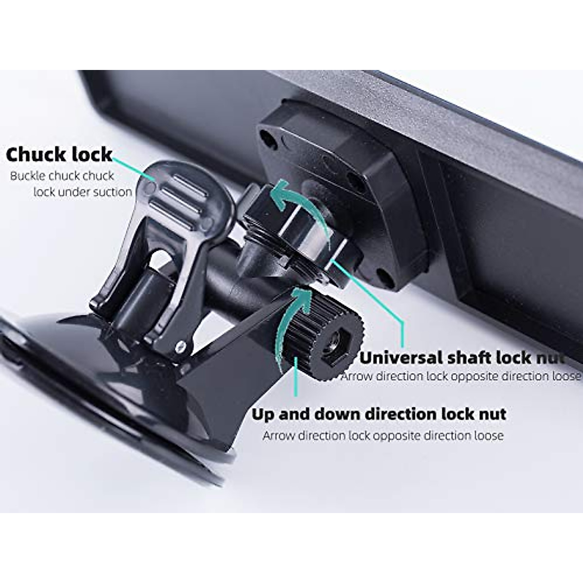 CHUANGLIN Frameless anti-glare rearview mirror, universal car interior rearview mirror, anti-glare adhesive suction cup blue mirror car endoscope (9.4 "X2.55")