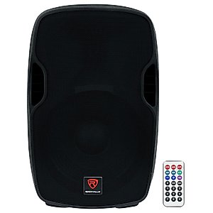 Rockville Professional Powered Active 800w DJ PA Speaker w Bluetooth, 15 inch (BPA15), Black