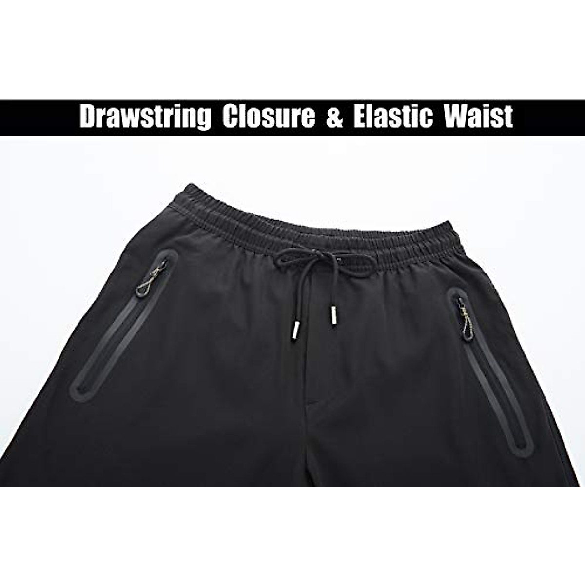 MAGCOMSEN Hiking Pants for Men Lightweight Workout Pants with Pockets Quick Dry Jogging Pants Gym Blue