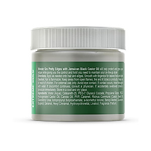 Wonder Gro Jamaican Black Castor Oil Edge Gel for Extreme Hold, 2.4 oz - Soften & Control Hair
