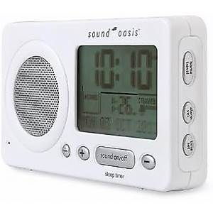 Sound Oasis S-850W Travel Sleep Sound Therapy System (White), Jet-Lag Reduction Sound with Voice Memo, 18 Soothing Natural Sounds