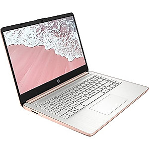HP 2022 Premium 14-inch HD Thin and Light Laptop, Intel Quad-Core Processor, 8GB RAM, 64GB Storage, Long Battery Life, Webcam, Bluetooth, HDMI, Wi-Fi, Rose Gold, Windows 11 + 1 Year Microsoft 365